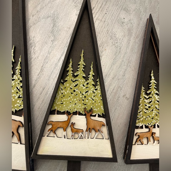 Art | Multi Dimensional Layered Tree Scenes Art Set Of Three | Poshmark